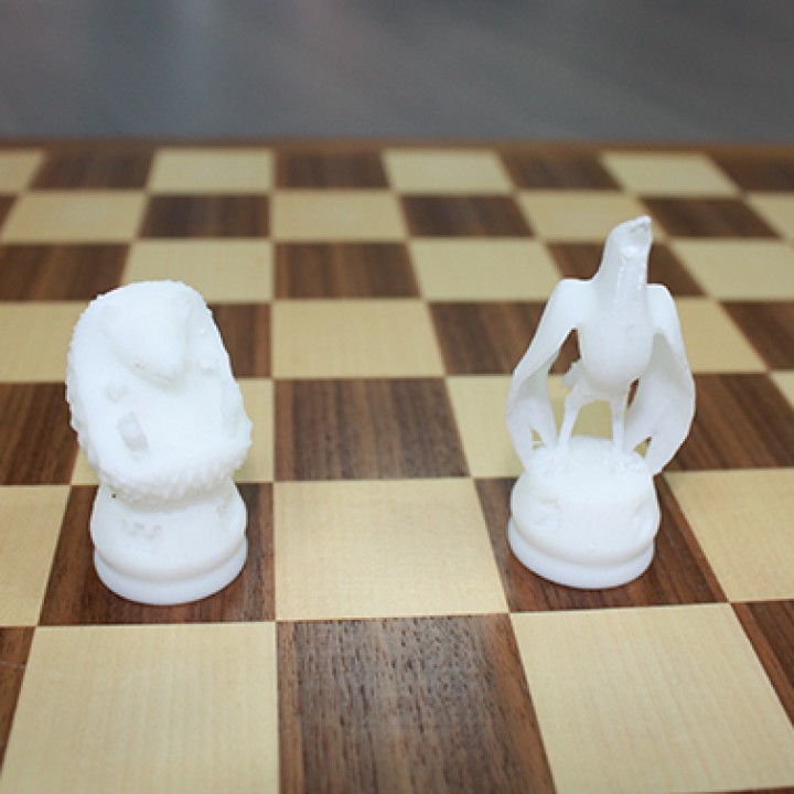 3D Printable Forest Fantasy Chess Set by Andrew Forster