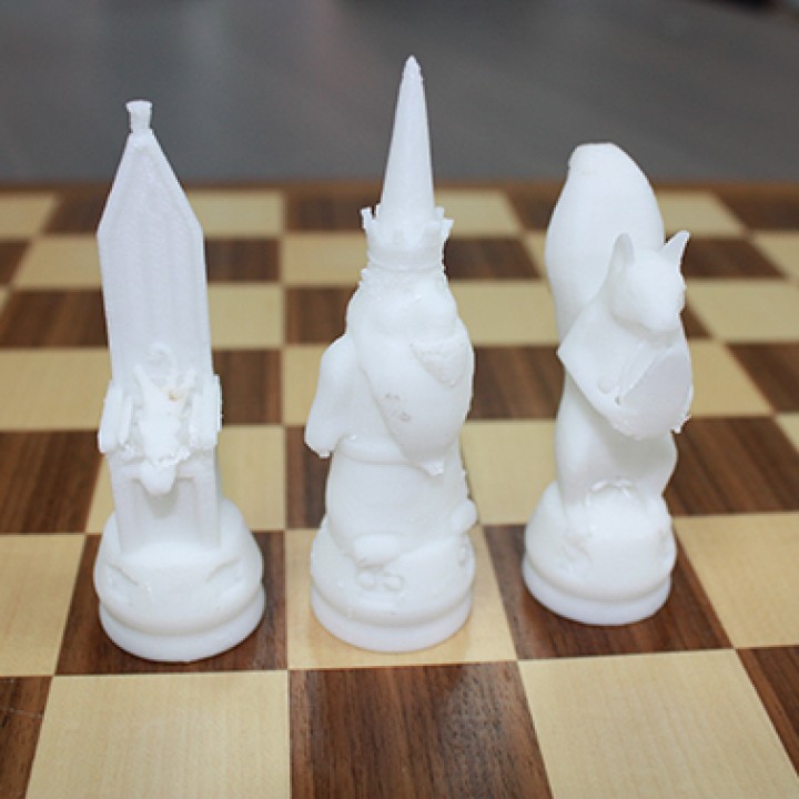 3D Printable Forest Fantasy Chess Set by Andrew Forster