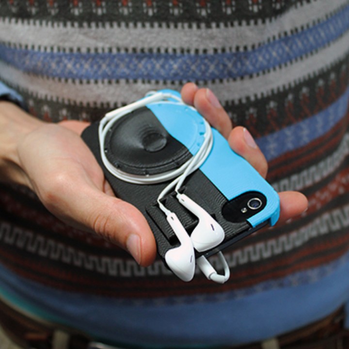 3D Printable Boom-Box iphone 4/5 Case by Matthew Sheen