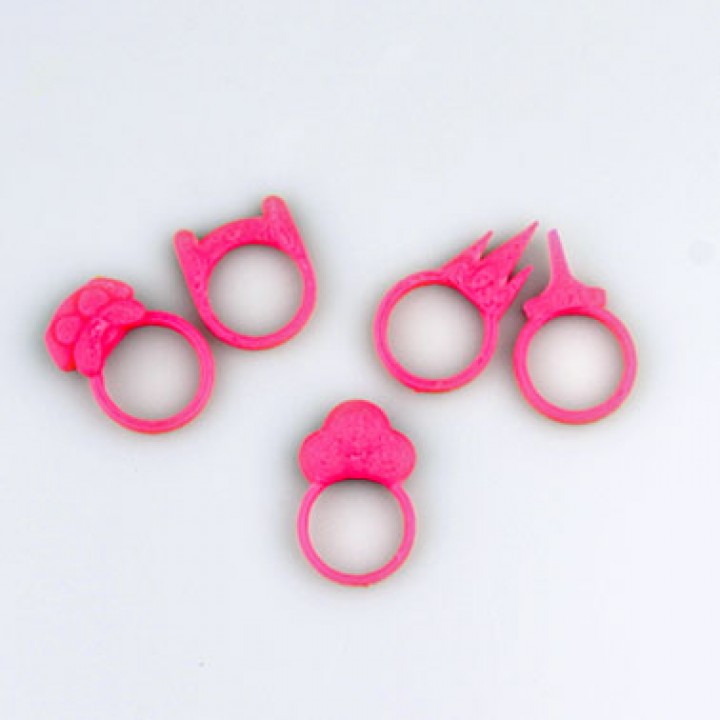 3D Printable Adventure Time Ring Set by Lorna Barnshaw