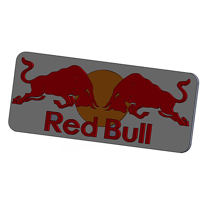 3D Printable Red Bull Logo Plaque by 3DRegan
