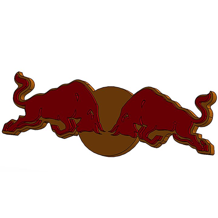 3D Printable Red Bull Logo by 3DRegan