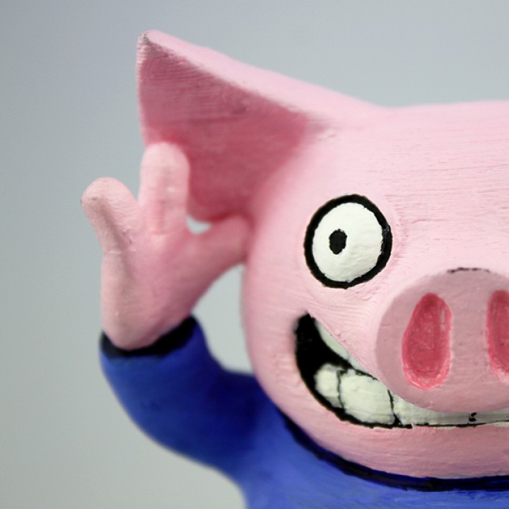 3D Printable Happy Pig Bank by Matt Bagshaw