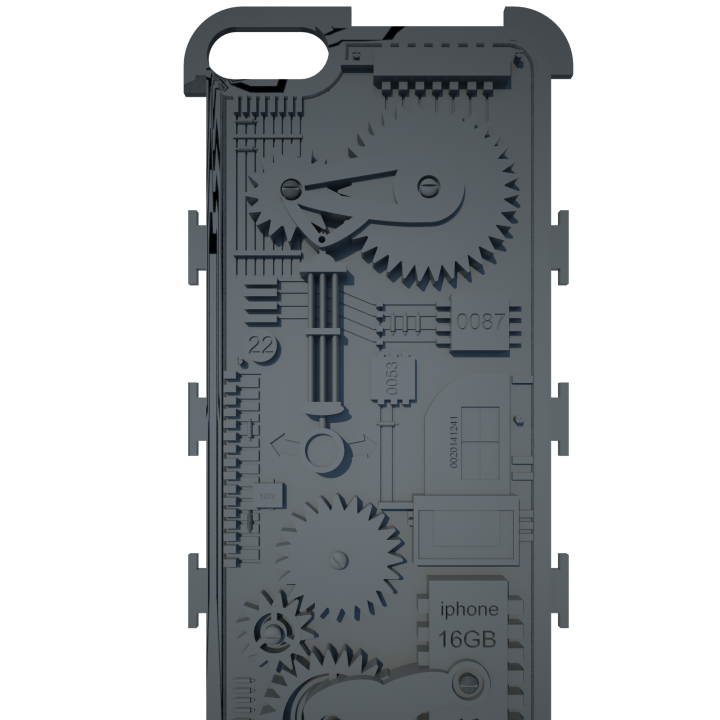 3D Printable Clockwork Iphone Case by Mark