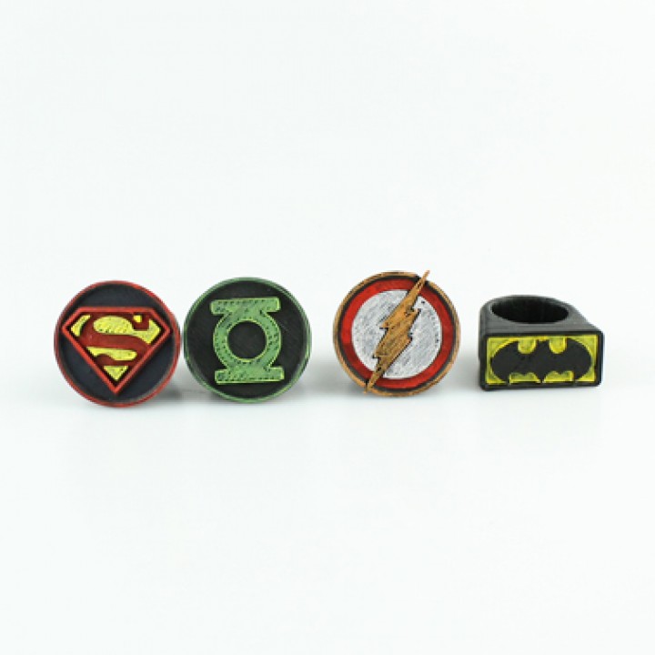 3D Printable Heroes Ring Set by Kirby Downey
