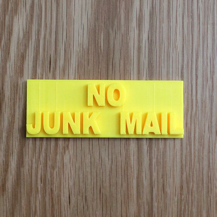 3D Printable No Junk Mail Sign by Devo
