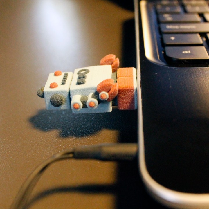 3D Printable Bling USB Robot by Dr. Fluff by Thinker Thing