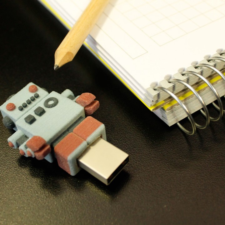 3D Printable Bling USB Robot by Dr. Fluff by Thinker Thing