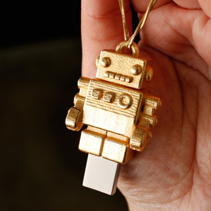 3D Printable Bling USB Robot by Dr. Fluff by Thinker Thing