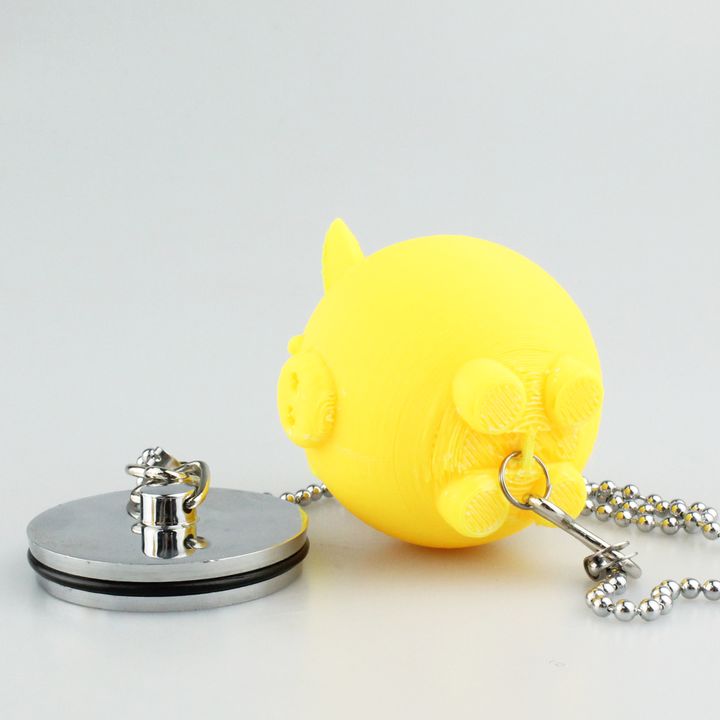 3D Printable Bath Plug Pig by 3DRegan