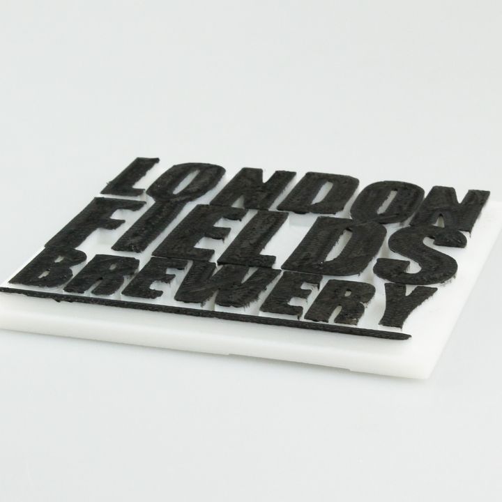 3D Printable London Fields Brewery Beer Tap Label by 3DRegan