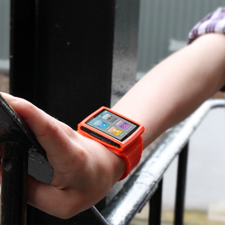 3D Printable Flexible iPod watch Strap by Stewart Davies