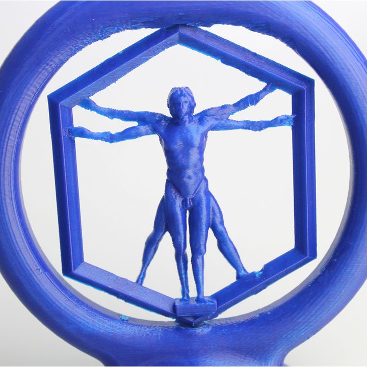 3D Printable Spinning Vitruvian man by Kirby Downey