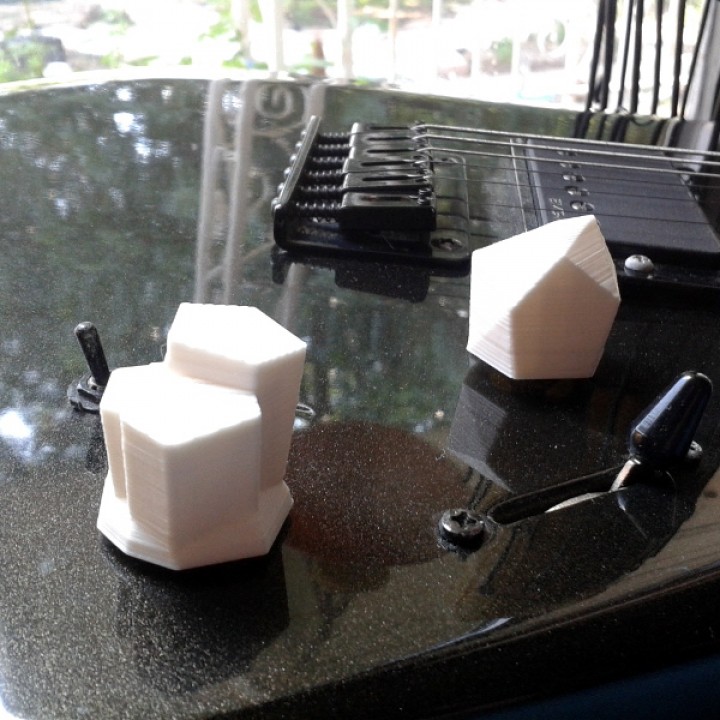 3D Printable Crystal Volume and Tone Guitar Knobs by Drew Morgan