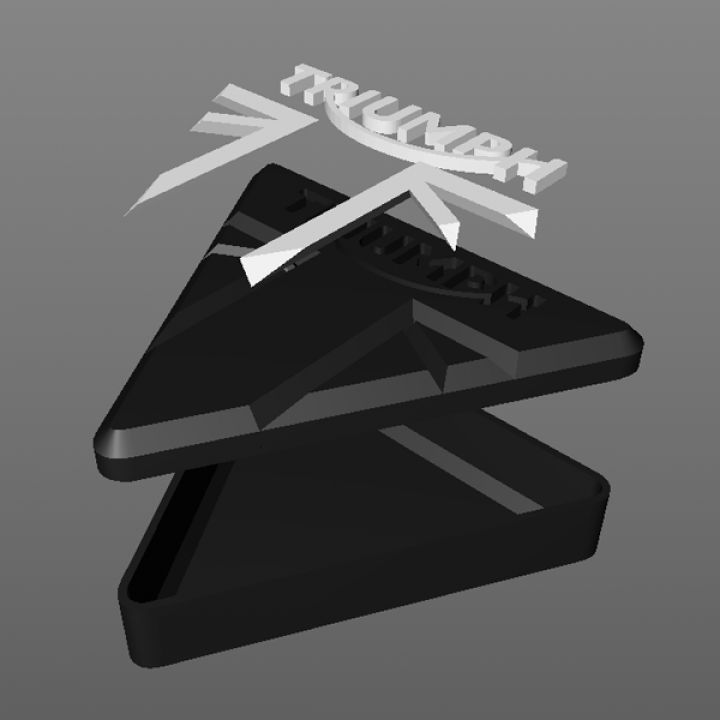 3D Printable Triumph Motorcycle branded trinket box by Franc Falco