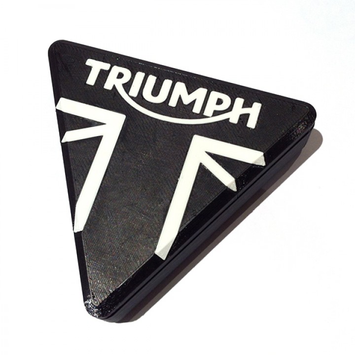 3D Printable Triumph Motorcycle branded trinket box by Franc Falco