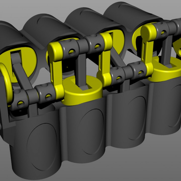 3D Printable V8 engine Replica by Jean