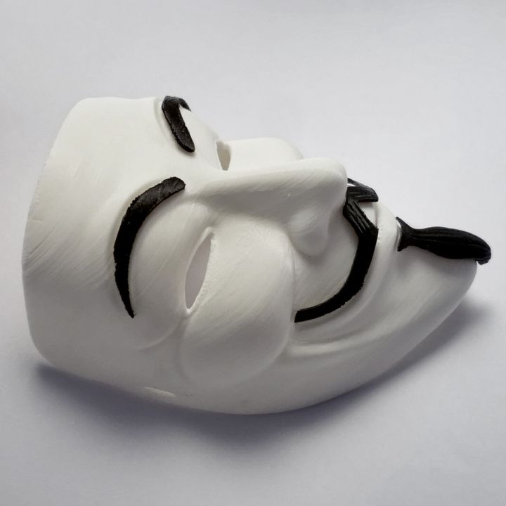 3D Printable Anonymous Mask (Full Size) by Fabio Bautista