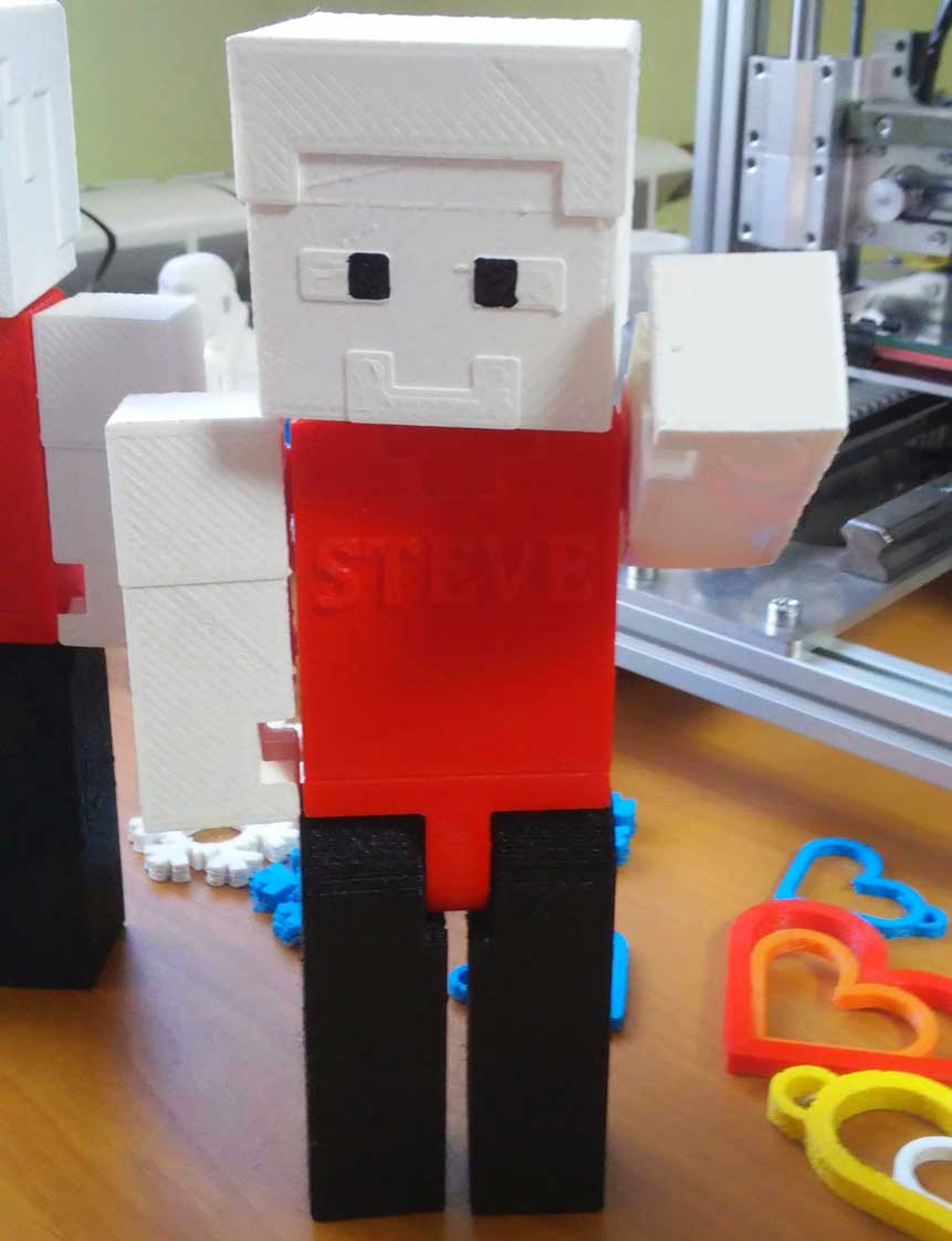 3D Printable Articulated Steve from Minecraft by Kirby Downey