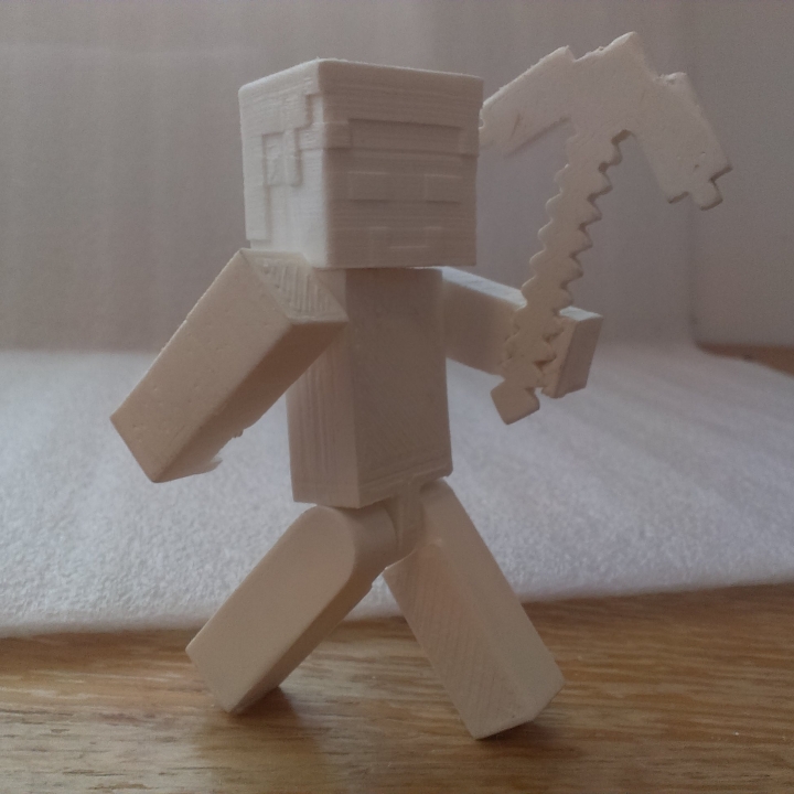 3D Printable Articulated Steve from Minecraft by Kirby Downey