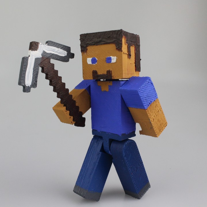 3D Printable Articulated Steve from Minecraft by Kirby Downey