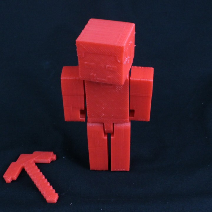 3D Printable Articulated Steve from Minecraft by Kirby Downey