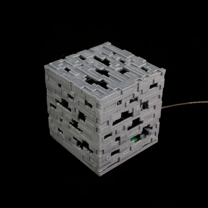 3D Printable Colour Changing Minecraft cube by Kirby Downey