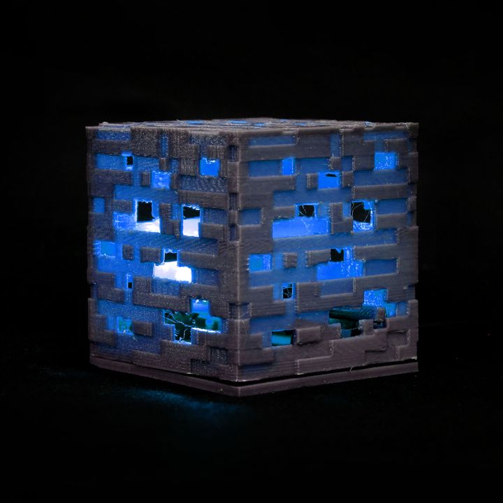 3D Printable Colour Changing Minecraft cube by Kirby Downey