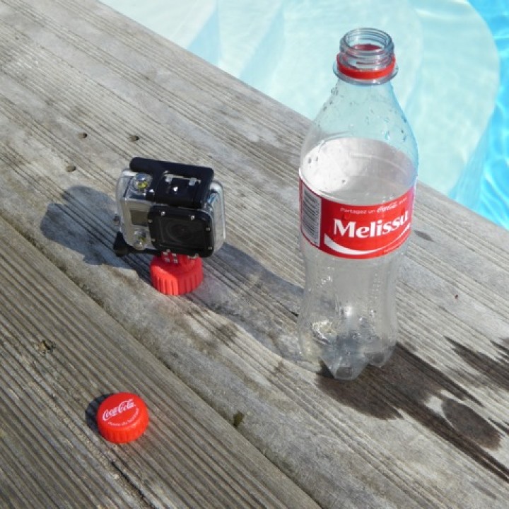 3D Printable Gopro Camera Bottle Cap Buoyancy Adapter by Reg Taylor