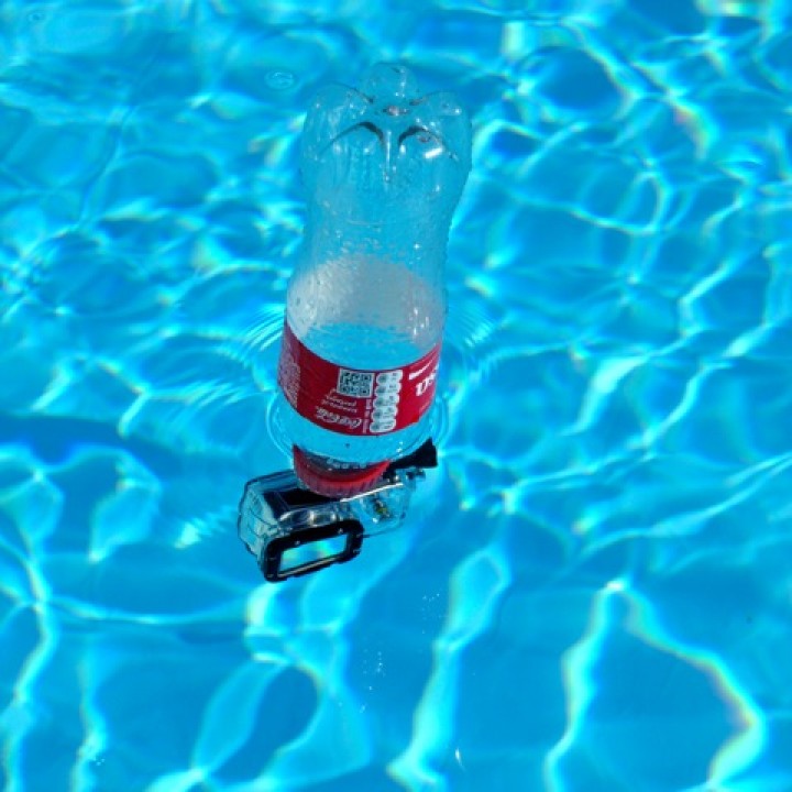 3D Printable Gopro Camera Bottle Cap Buoyancy Adapter by Reg Taylor