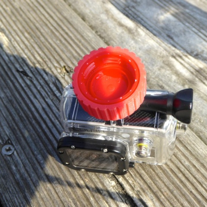 3D Printable Gopro Camera Bottle Cap Buoyancy Adapter by Reg Taylor