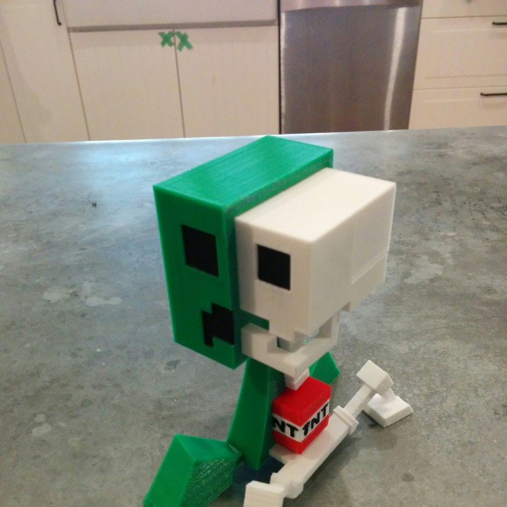 3D Print of Creeper Anatomy from Minecraft by spradlinb
