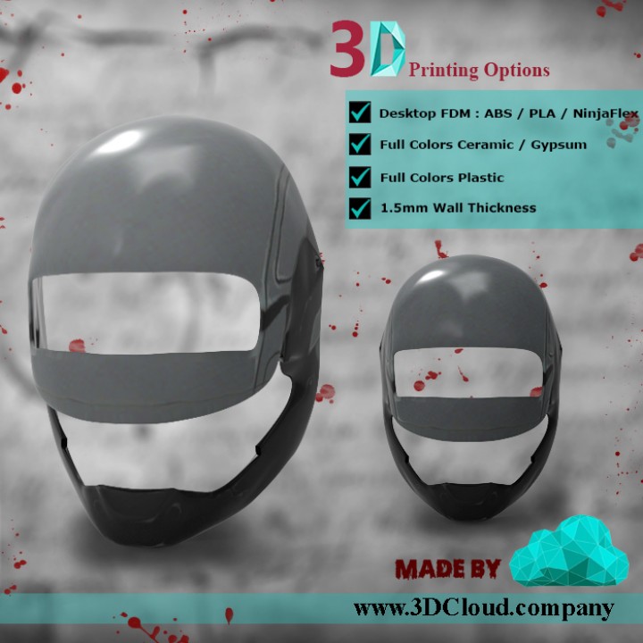 3D Printable Robocop Mask- Halloween Costume - Full Scale by 3DCLOUD