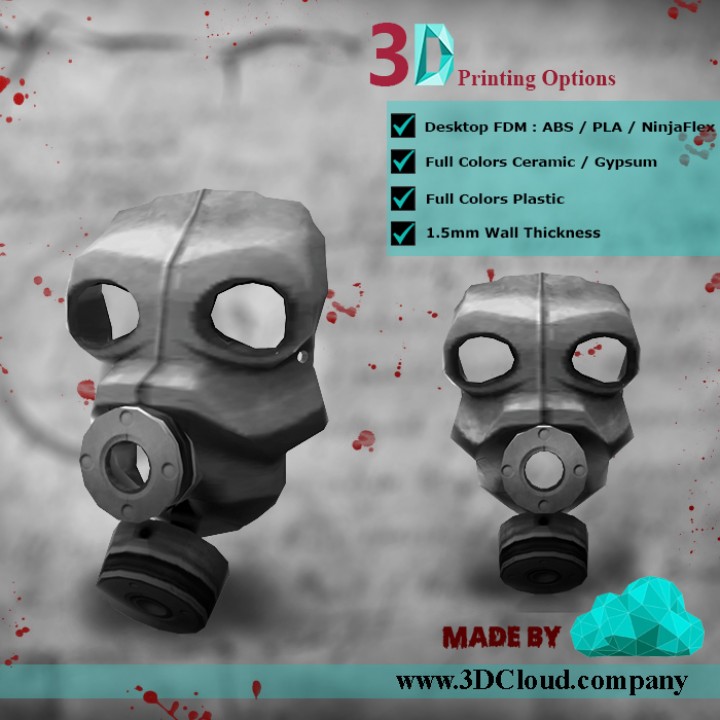 3D Printable Half Life Police Mask - Full Scale by 3DCLOUD