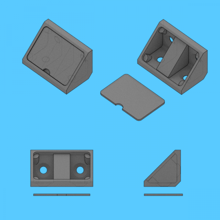 3D Printable Corner Joint Bracket with Cover by Andrew Forster