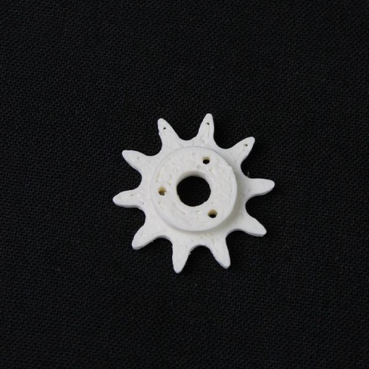 3D Printable Small gear sprocket with 10 teeth by Eder Lindorfe