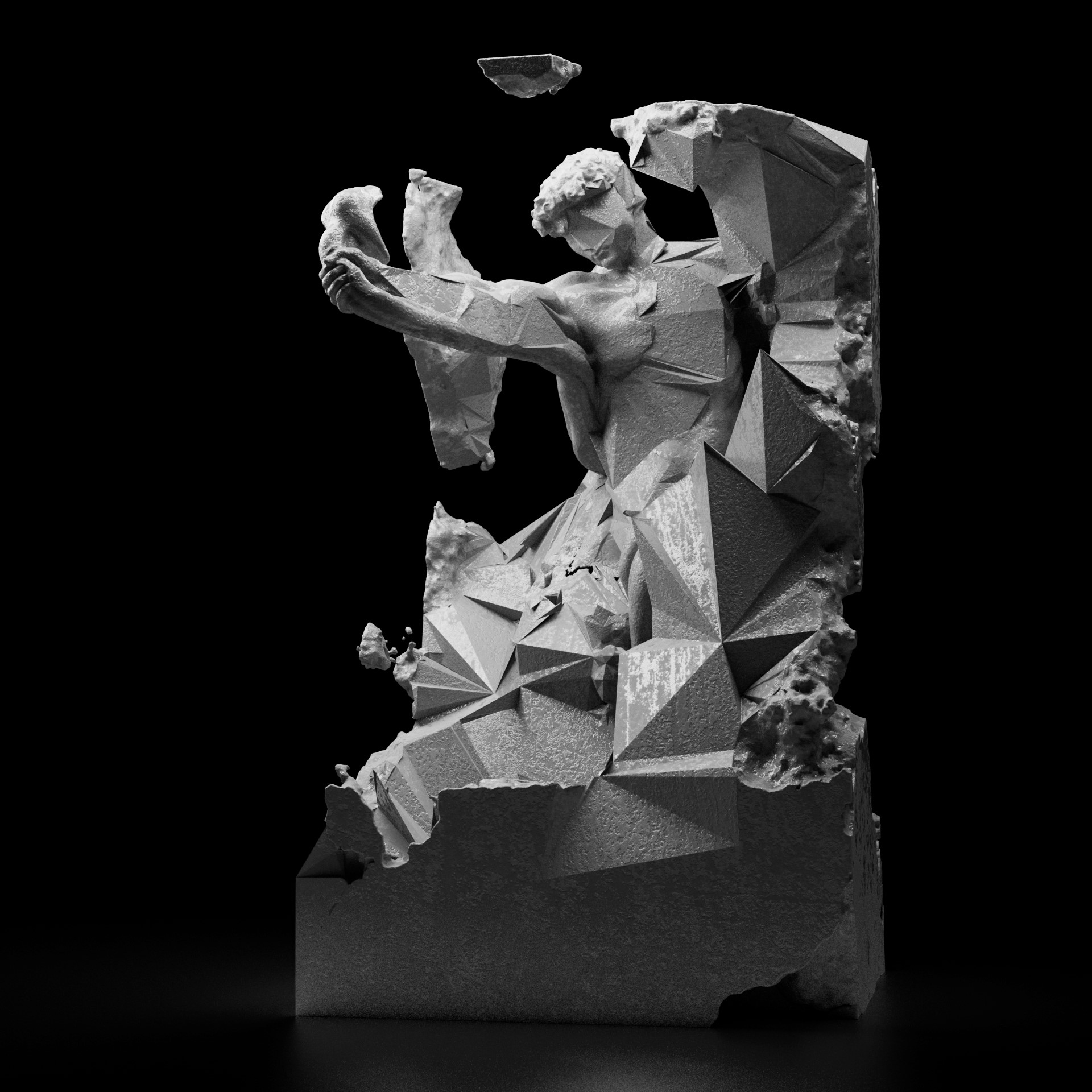 3D Printable Athlete Wrestling a Python by Scan The World