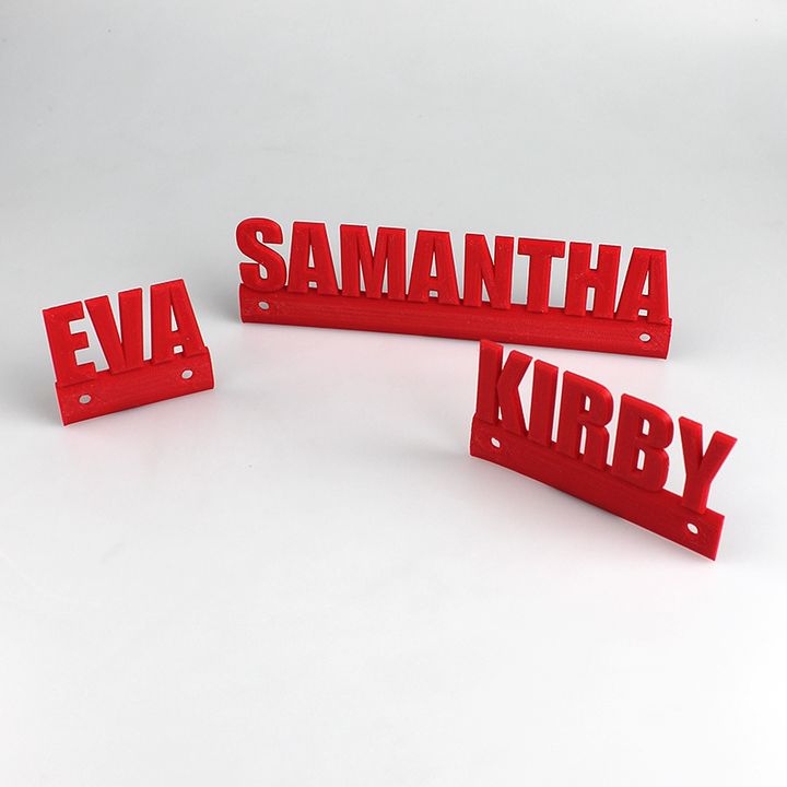 3D Printable Custom Door Name Plate by Kirby Downey