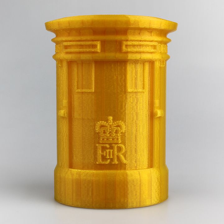 3D Printable Royal Mail Golden Postbox Container by Scan The World