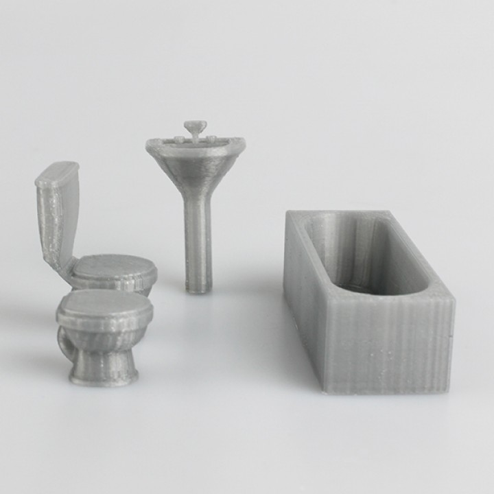3D Printable Bathroom Scale Models (Set 2) by Marco Morata