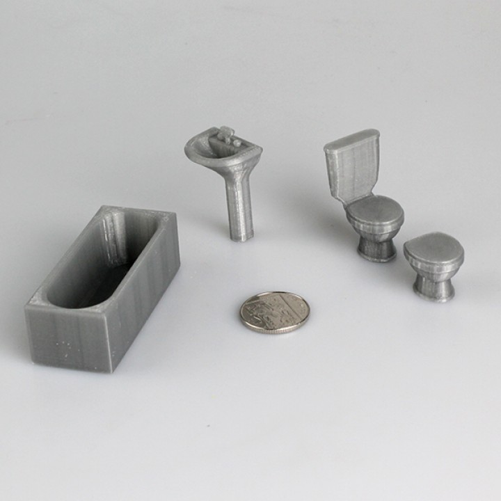 3D Printable Bathroom Scale Models (Set 2) by Marco Morata