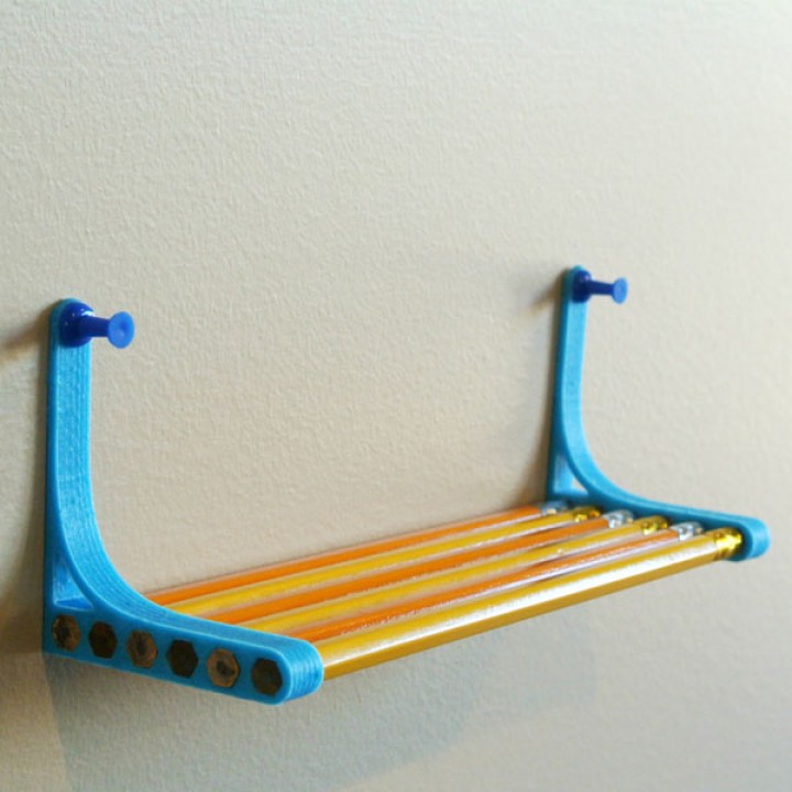3D Printable pencil shelf by Tosh Sayama