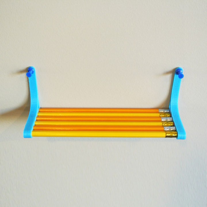3D Printable pencil shelf by Tosh Sayama