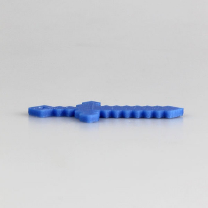 3D Printable Minecraft Diamond Sword Keychain by Spencer Winegarden