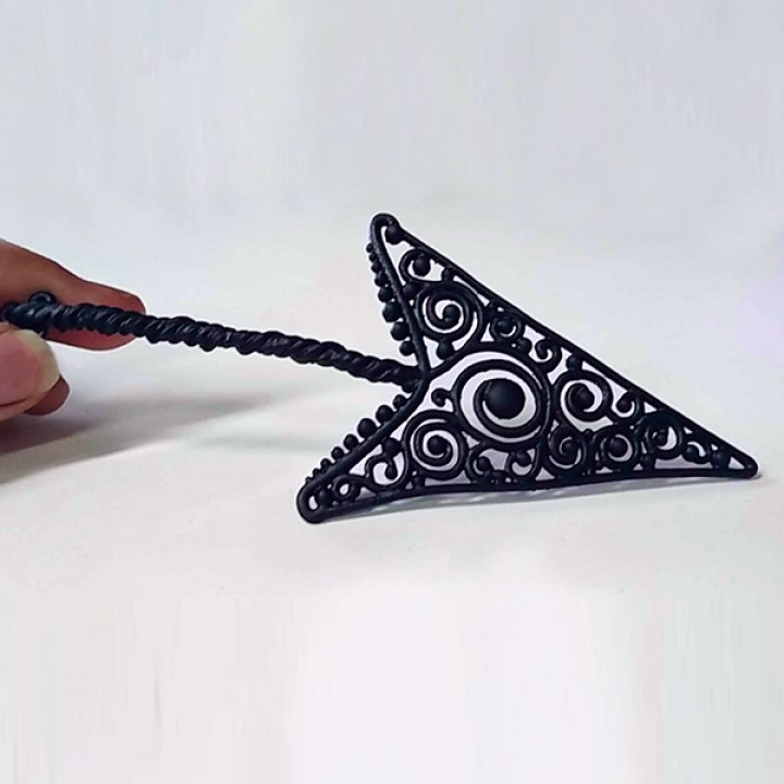 3D Printable Filigree Arrow Brooch by Roxanne Barrett