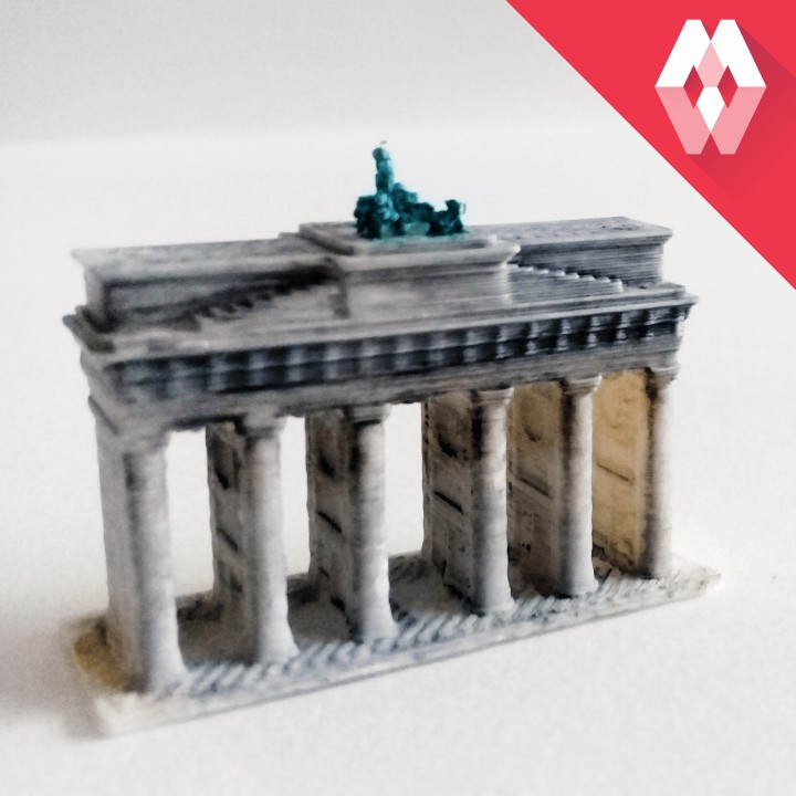 3D Printable Brandenburg Gate (Simple) by MiniWorld3D