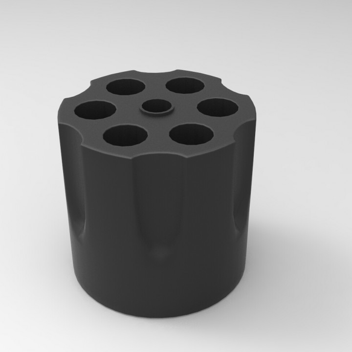 3D Printable Revolver Cylinder Pencil Stand by Yi Sun