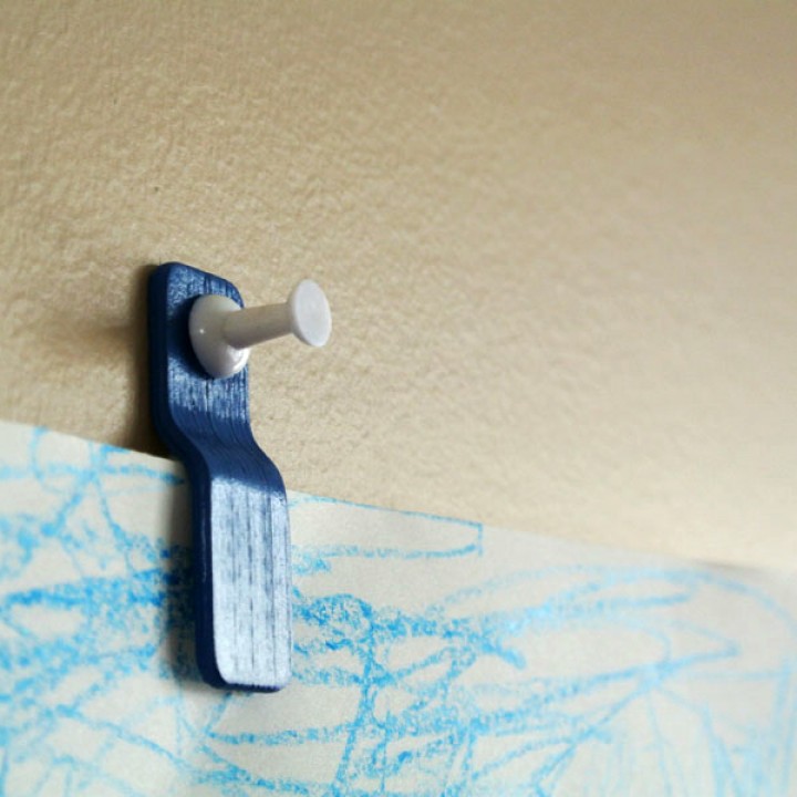 3D Printable Wall mount paper clip by Tosh Sayama