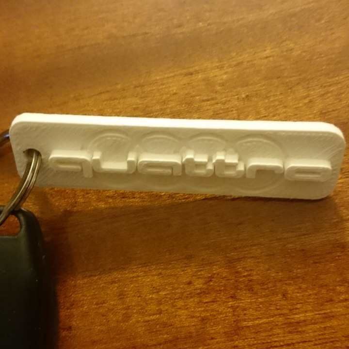 3D Printable AUDI Quattro Keychain by Andrzej Tokarz