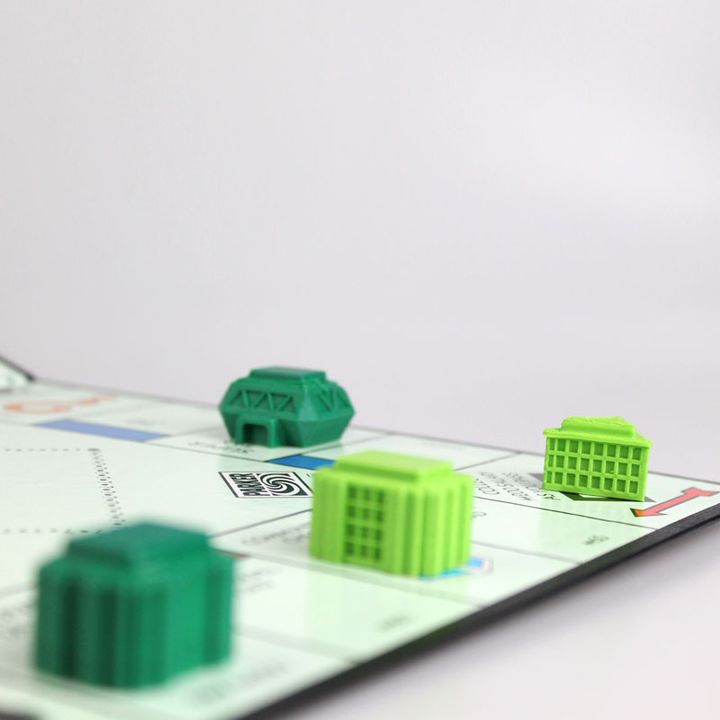 3D Printable Monopoly Hotels by Stewart Davies